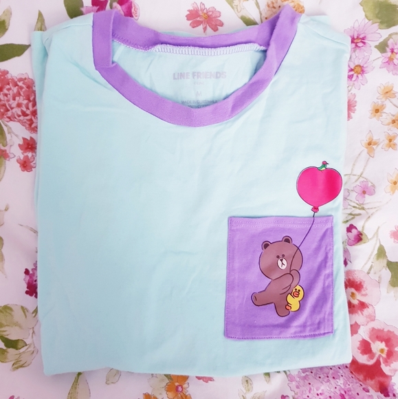 Hot Topic | Tops | Nwot Line Friends Bt2 Bts Teddy Bear Colorblock ...